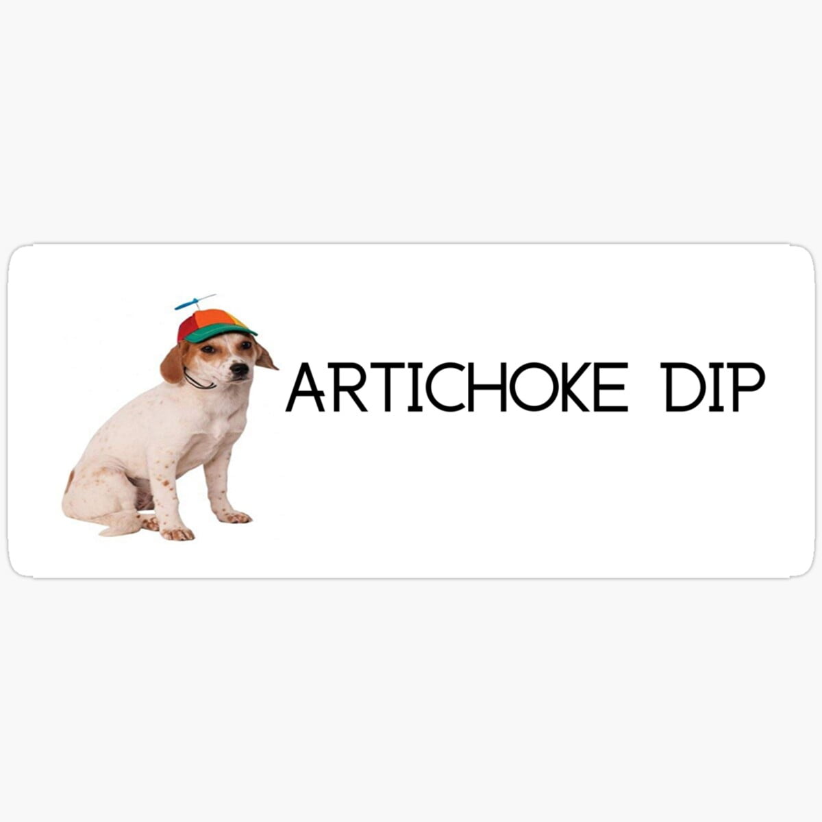 Kira Sticker - Propeller Hat Dog Artichoke Dip Bumper Sticker , Funny ...