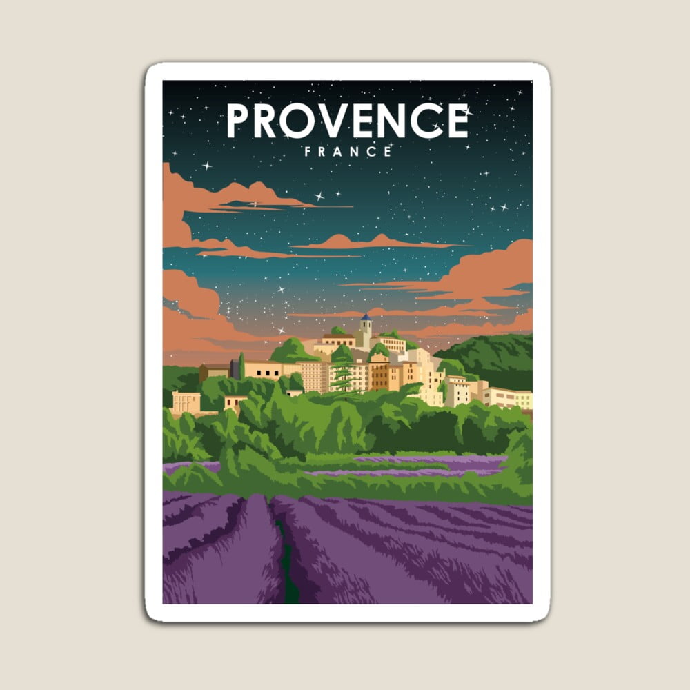 Kira Sticker With Provence France Night Sky Travel Poster Decorative ...