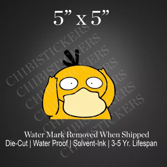 Kira Sticker With Psyduck Peeker Pokemon Funny Misty Cute Anime Decal ...