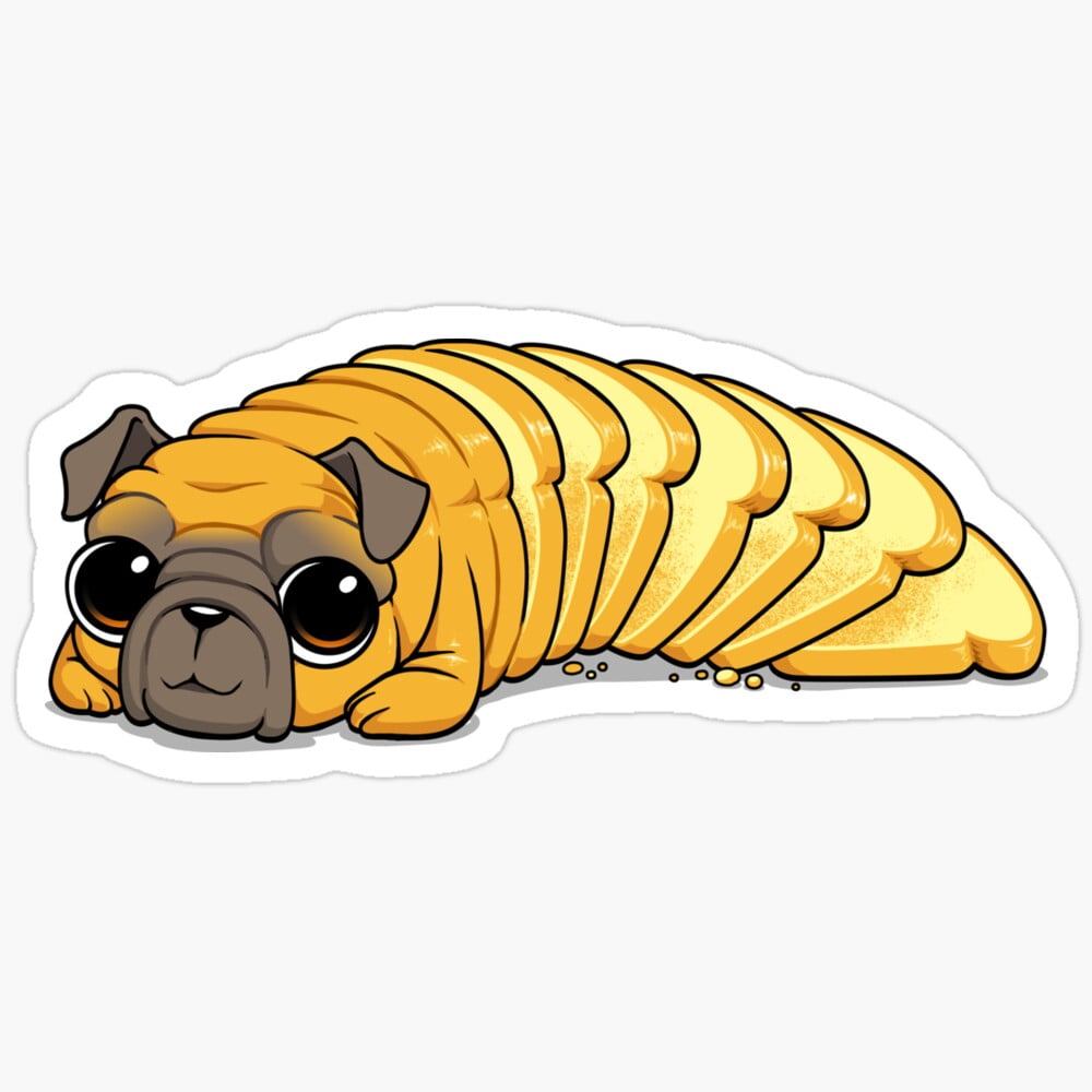 Kira Sticker - Pug Bread Sticker - Walmart.com