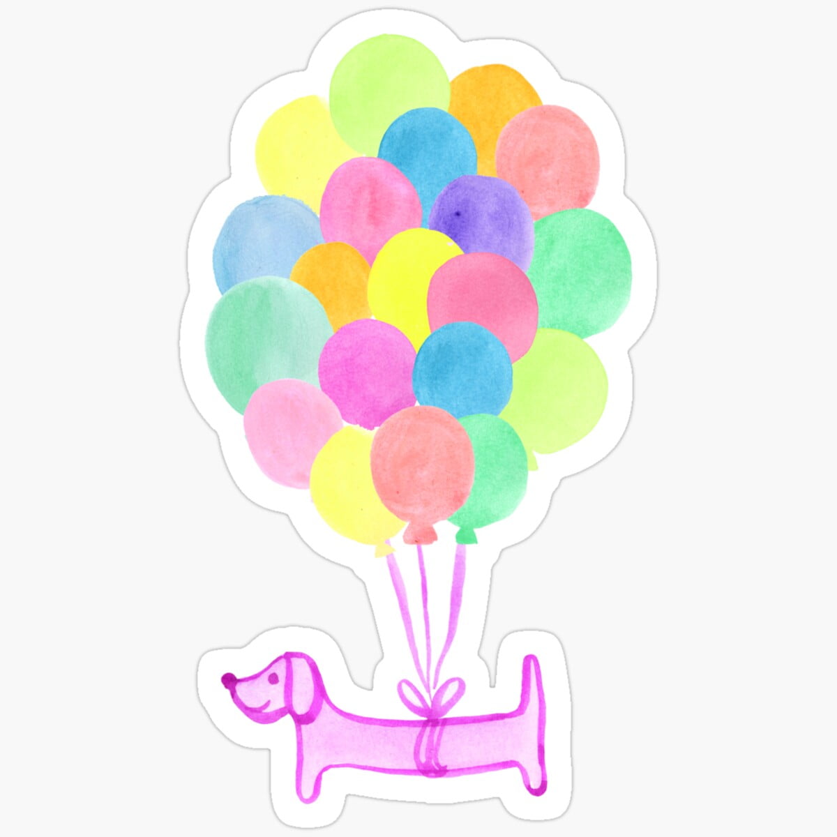 Kira Sticker - Pup Pup And Away! | Watercolour | Pink Sticker, Funny ...