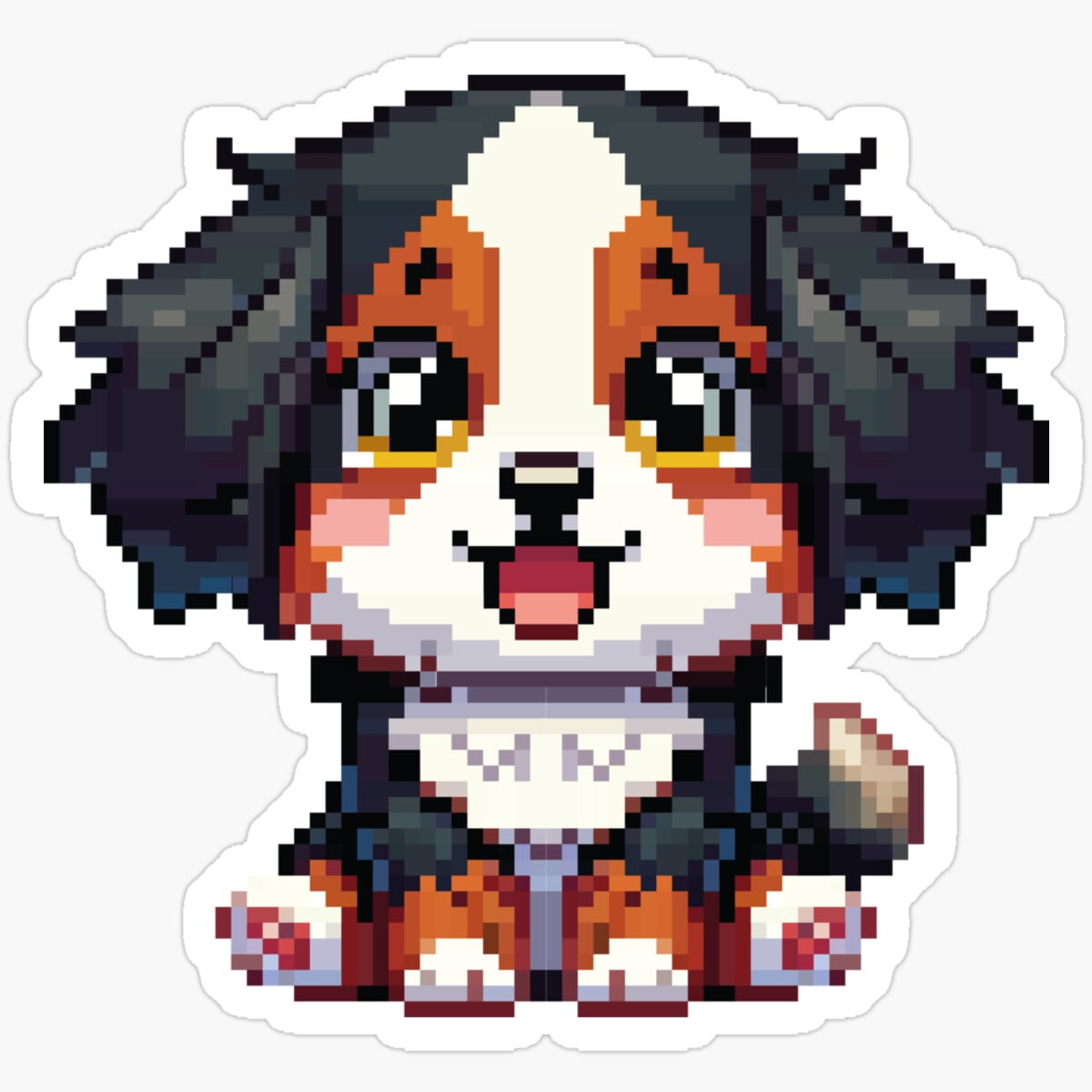 Kira Sticker - Pyro The Bernese Mountain Dog Â€“ Kawaii Pixel Art ...