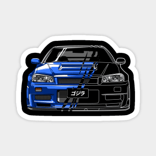 Kira Sticker With R34 Gtr Skyline Turbo Jdm Tuning Car 90S Fan ...