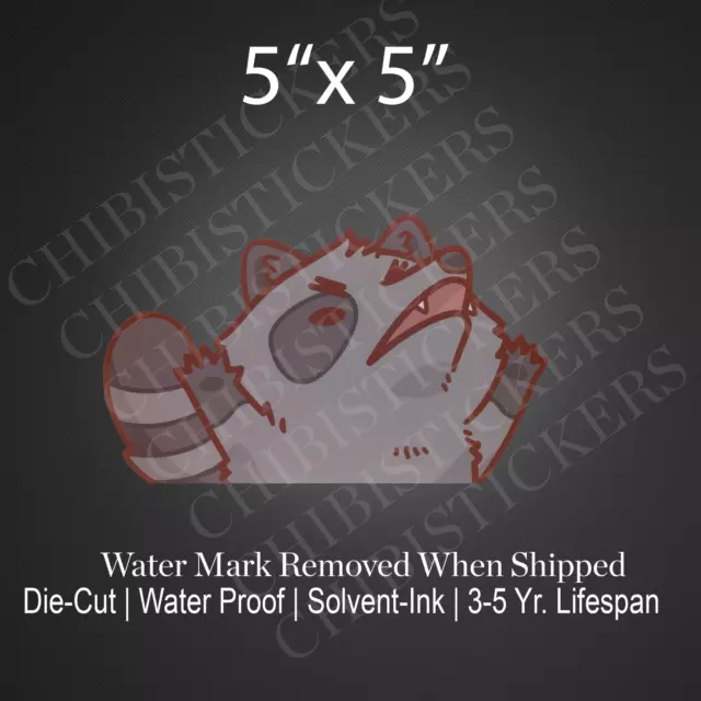 Kira Sticker With Raccoon Funny Peeking Peeker Peeking Sticker Vinyl ...