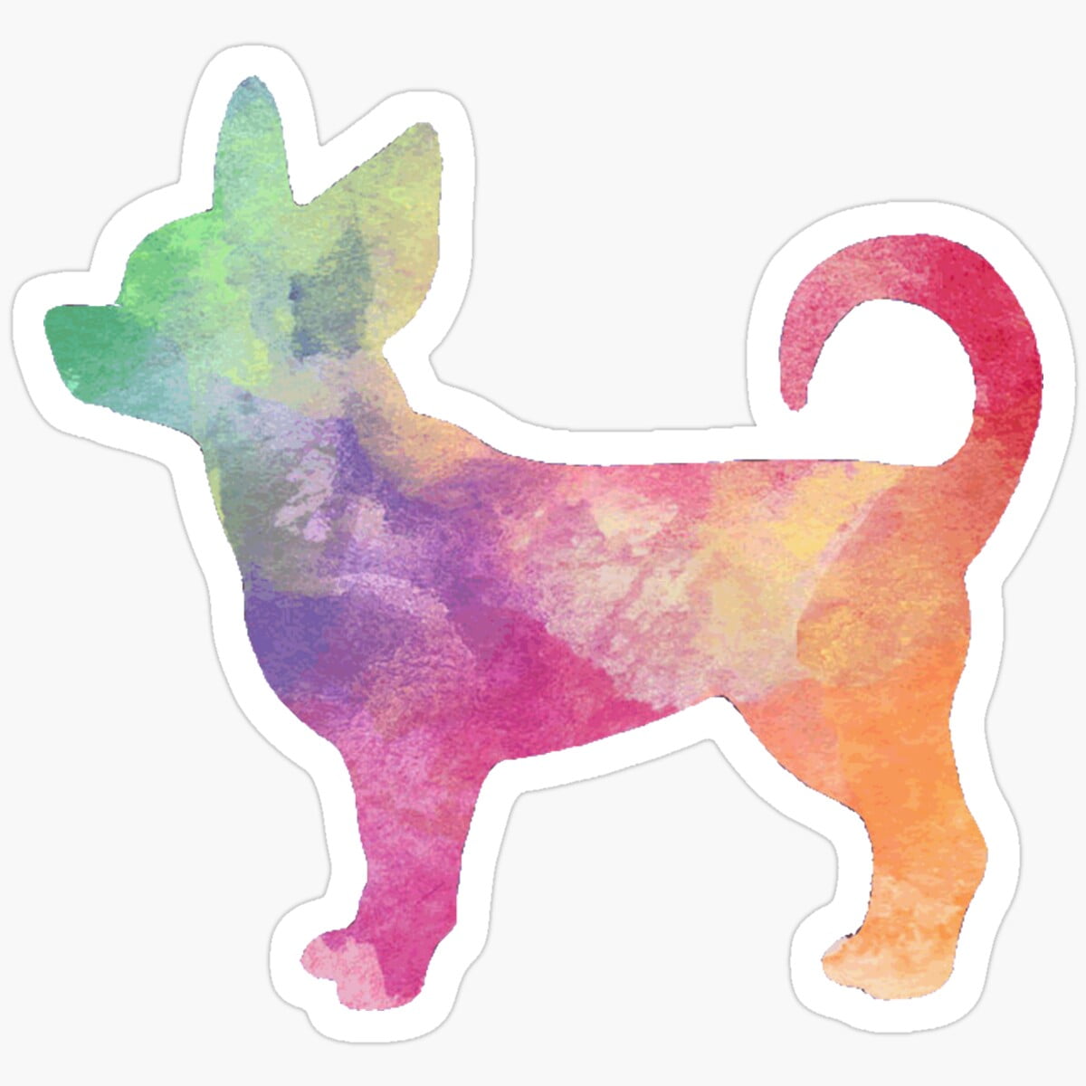 Kira Sticker - Rainbow Chihuahua Sticker, Funny Waterproof Decal For ...