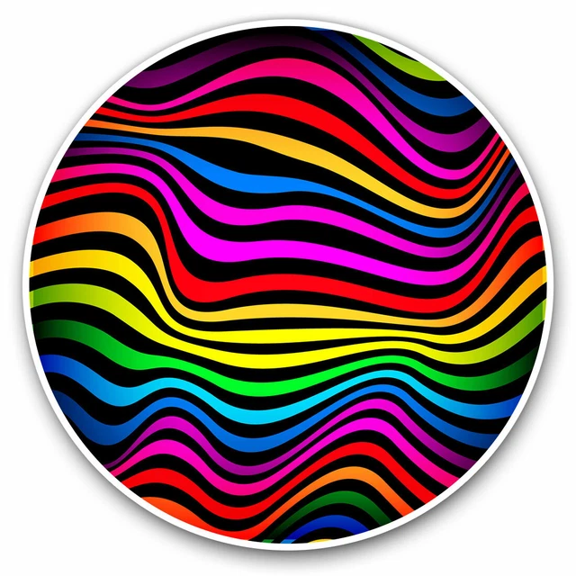 Kira Sticker With Rainbow Waves Stripes Psychadelic Cool Gift ...