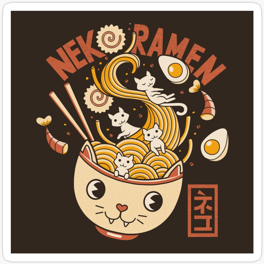 Kira Sticker - Ramen Cat Head Sticker - Walmart.com
