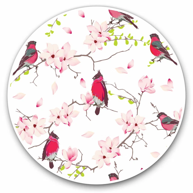 Kira Sticker With Red Breasted Bird Cherry Blossom Cool Gift Decorative ...