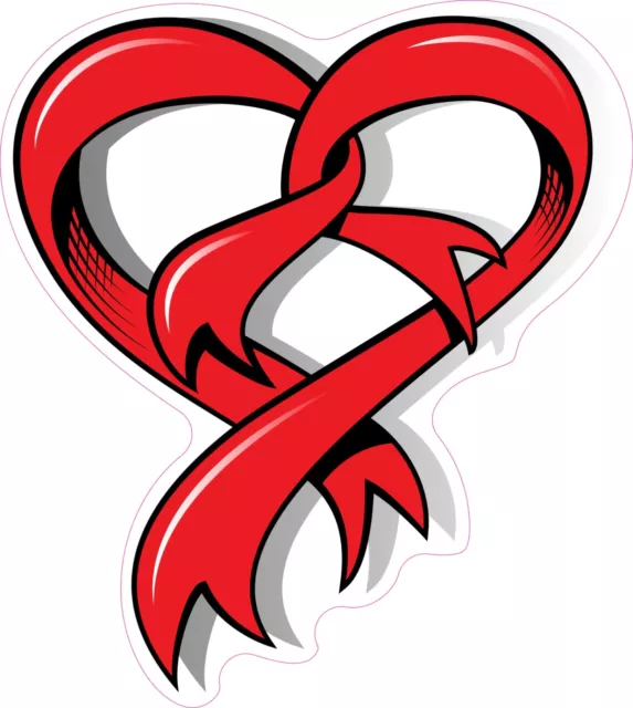 Kira Sticker With Red Heart Shaped Ribbons Window Decal Decorative ...