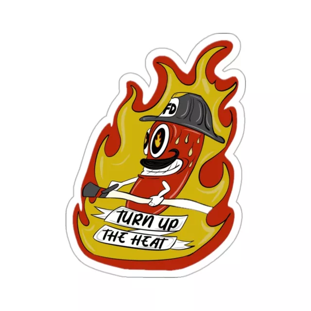 Kira Sticker With Red Hot Chilli Pepper Firefighter Heat Cartoon Art ...