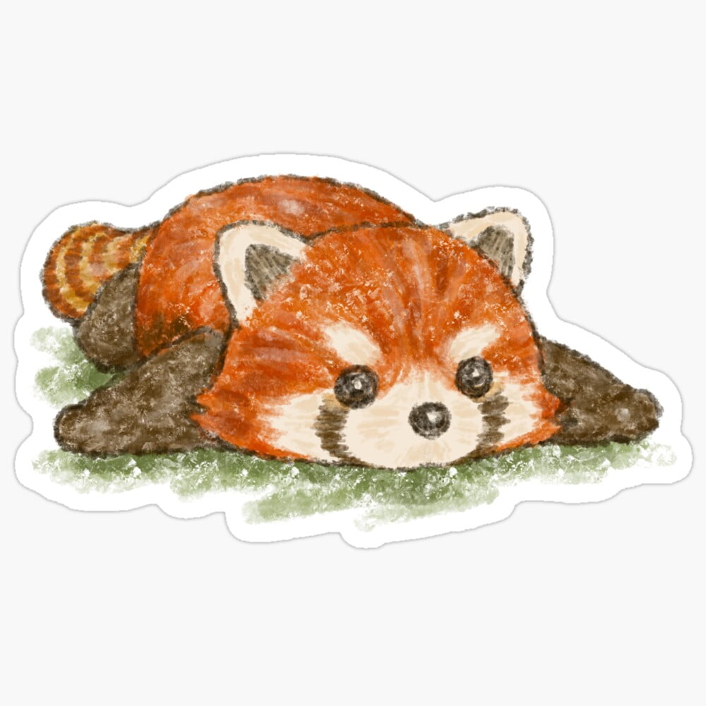 Kira Sticker - Red Panda In Prone Position Gift For You - Phone ...