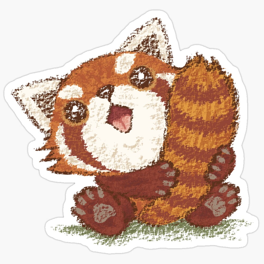 Kira Sticker - Red Panda Which Holds A Tail Gift For You - Phone ...