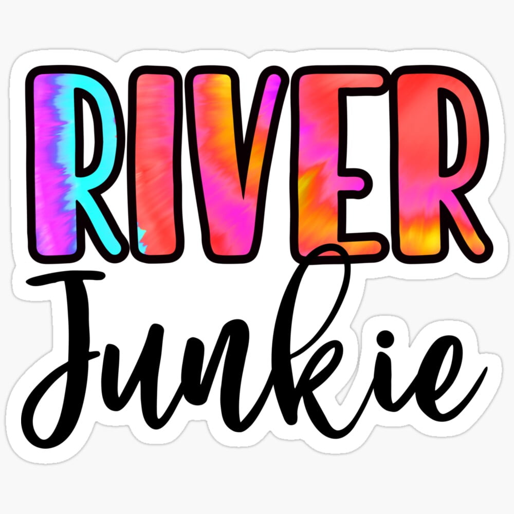 Kira Sticker - River Junkie Cute Outdoors Fishing Boat Tubing Vacation ...