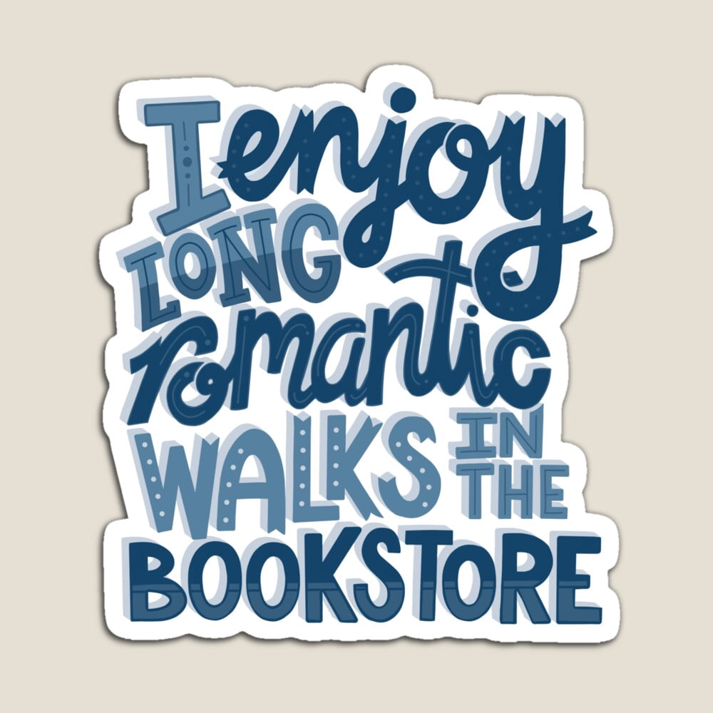 Kira Sticker With Romantic Walks In The Bookstore Blue Sticker ...