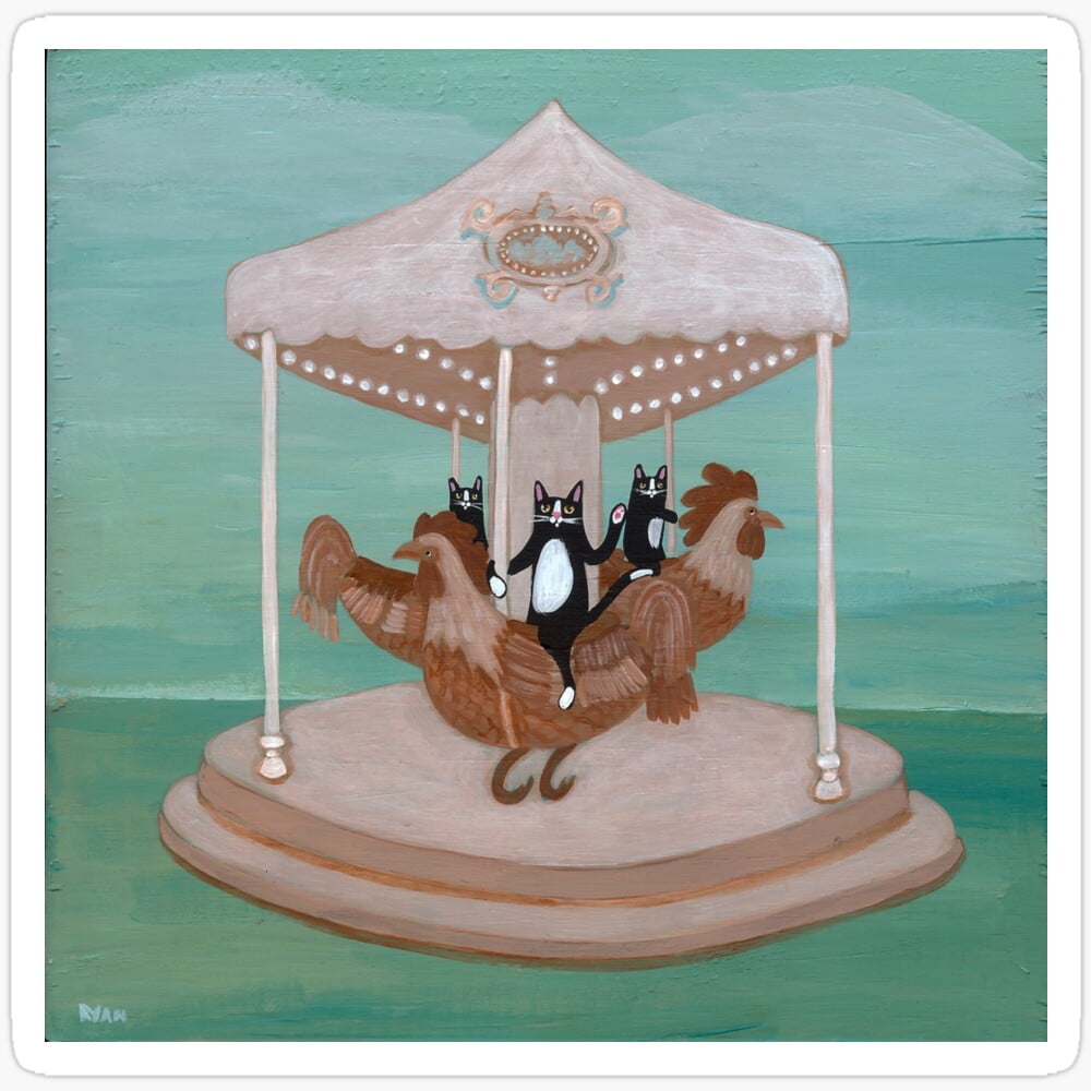 Kira Sticker - Rooster Carousel - Phone Stickers, Waterproof Decals ...