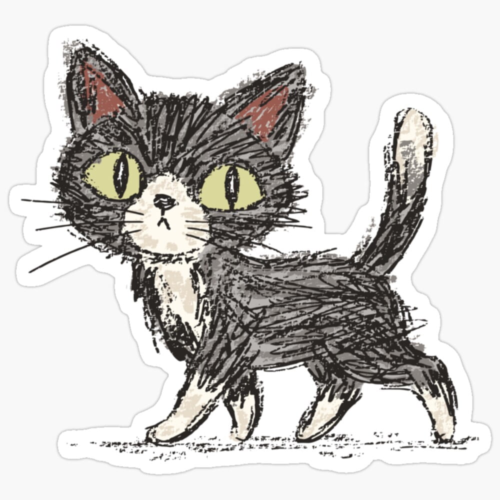 Kira Sticker - Rough Sketch Of A Cat Gift For You - Phone Stickers ...