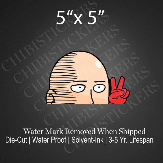Kira Sticker With Saitama Peace Sign One Punch Man Peeker Vinyl Sticker ...