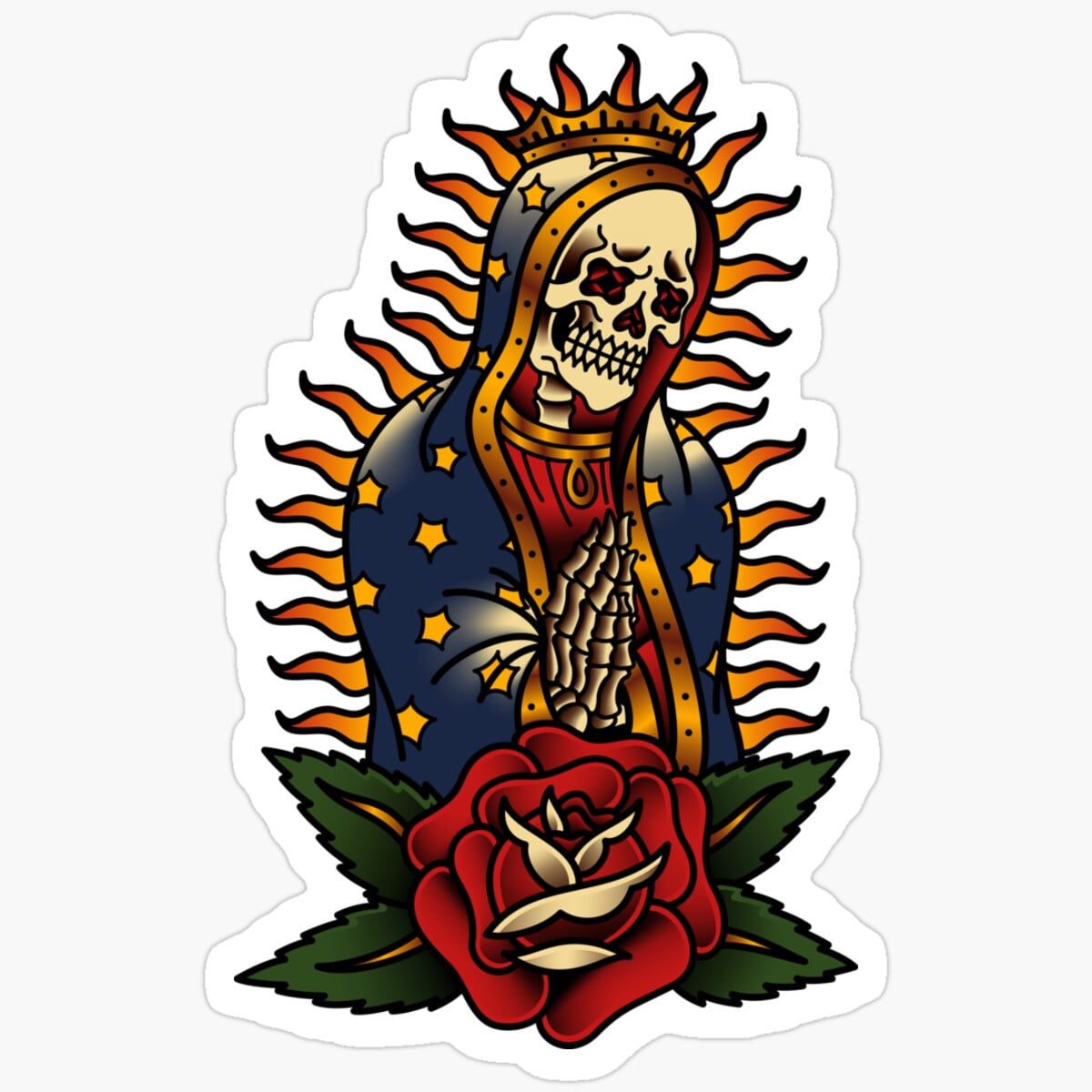Kira Sticker - Salty-Dog Santa Muerte Sticker, Funny Waterproof Decal ...