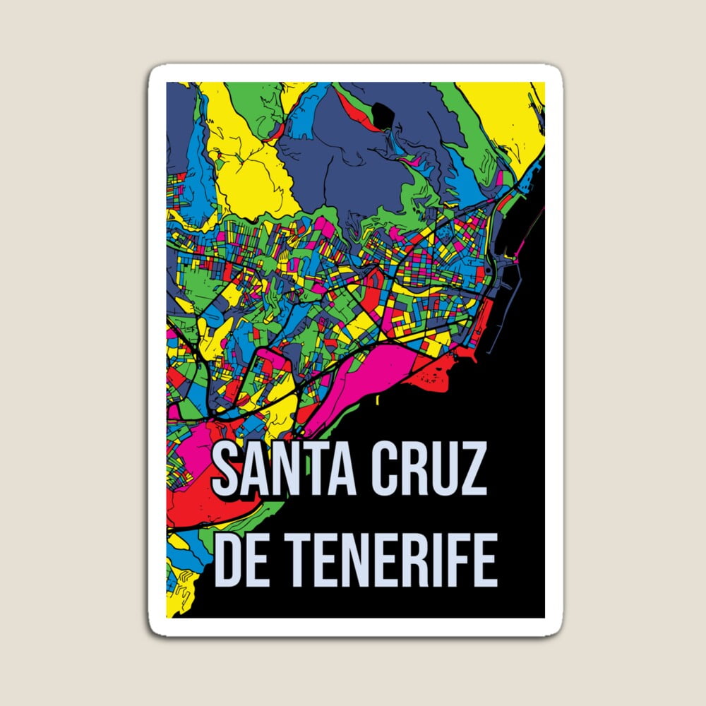 Kira Sticker With Santa Cruz De Tenerife Island City Map Decorative ...