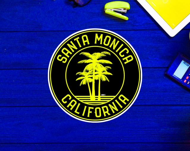 Kira Sticker With Santa Monica California Decal Palm Trees Decorative ...