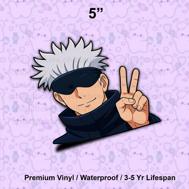 Kira Sticker With Satoru Gojo Jujutsu Kaisen Peace Sign Peeker Geto ...