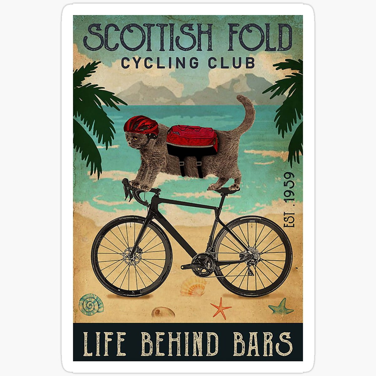 Kira Sticker - Scottish Fold Cat Gift Life Behind Bar Sticker, Funny ...