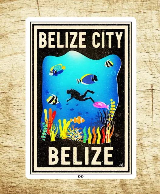 Kira Sticker With Scuba Belize City Decal Tropical Ocean Reef Vintage ...