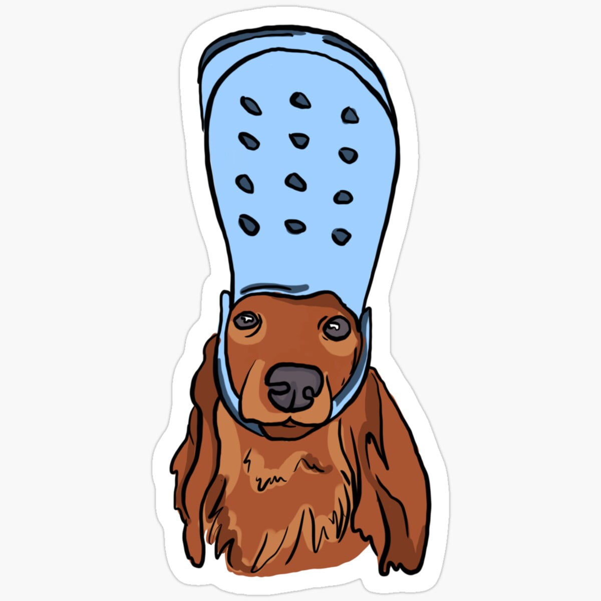 Kira Sticker - Sexy Sausage Dog With Croc Sticker, Funny Waterproof ...