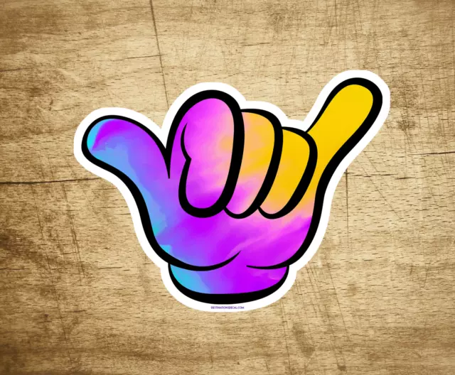 Kira Sticker With Shaka Hang Loose Pastel Rainbow Peace Hippie Hawaii ...