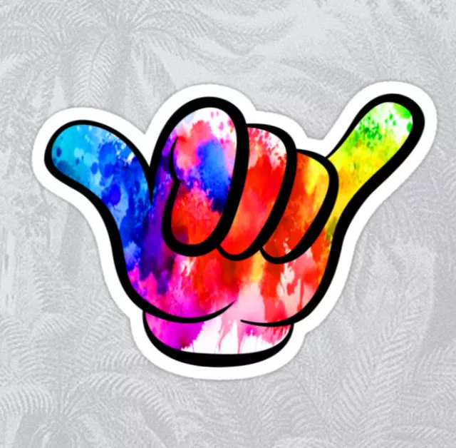 Kira Sticker With Shaka Hang Loose Rainbow Peace Hippie Hawaii ...