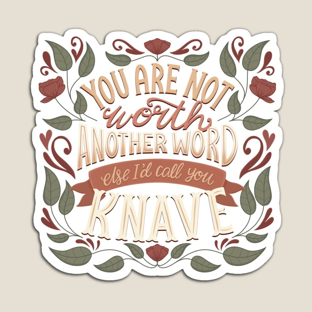 Kira Sticker With Shakespeare Insult - Call You Knave Sticker ...