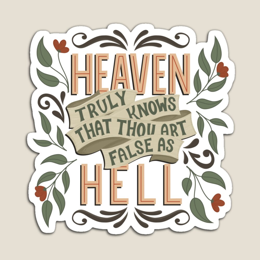 Kira Sticker With Shakespeare Insult - False As Hell Sticker Decorative ...