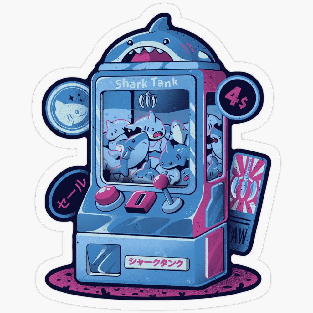 Kira Sticker With Shark Tank - Cute Sharks Arcade Gamer Gacha Gift ...