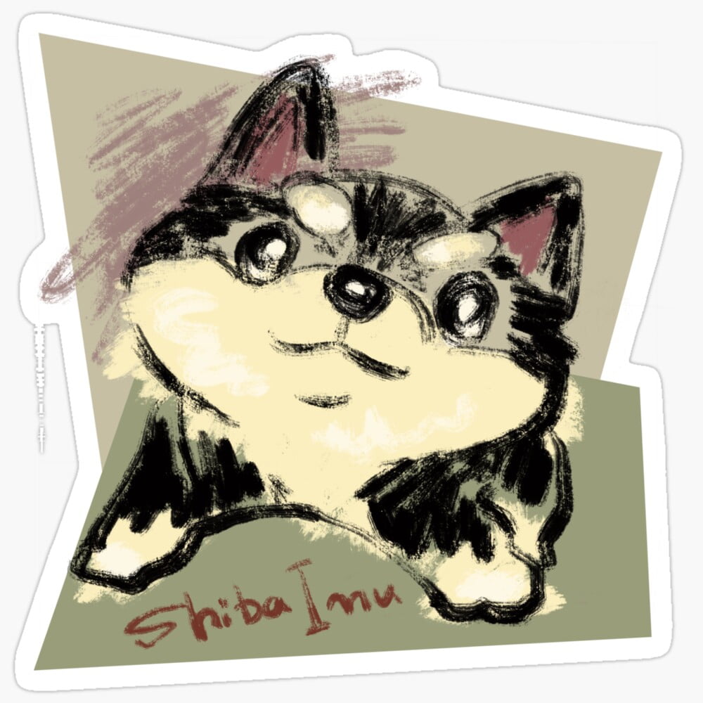 Kira Sticker - Shiba Inu Sketch Gift For You - Phone Stickers ...