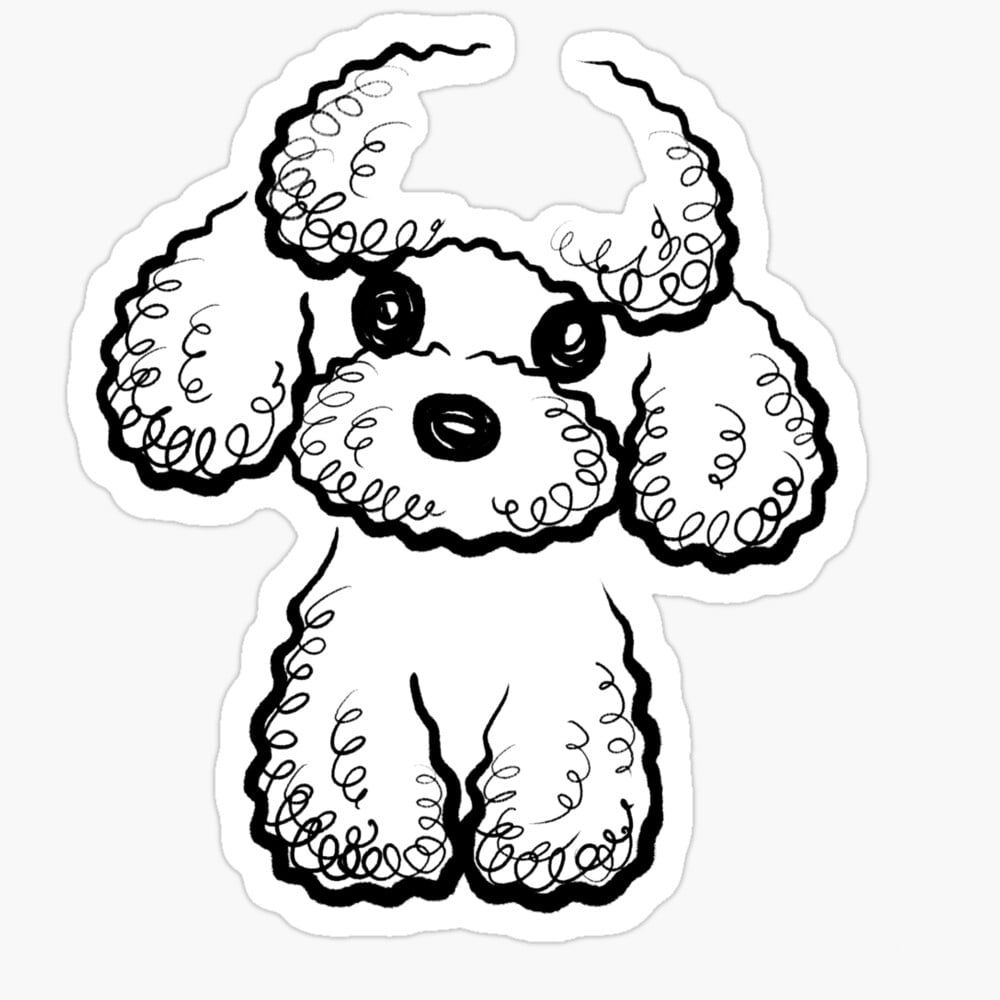 Kira Sticker - Simple Sketch Of A Poodle Gift For You - Phone Stickers ...
