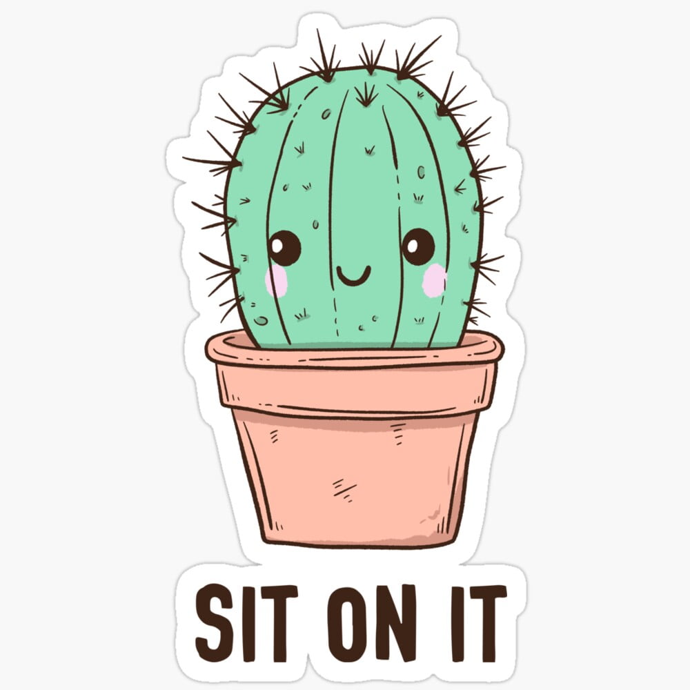 Kira Sticker - Sit On A Cactus - Phone Stickers, Waterproof Decals ...