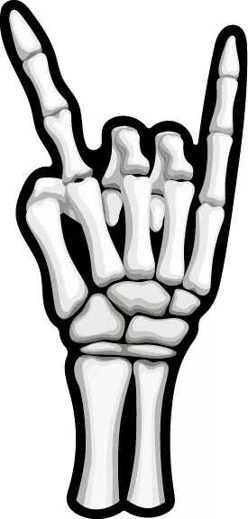 Kira Sticker With Skeleton Hand Rock And Roll Sign Window Decal ...