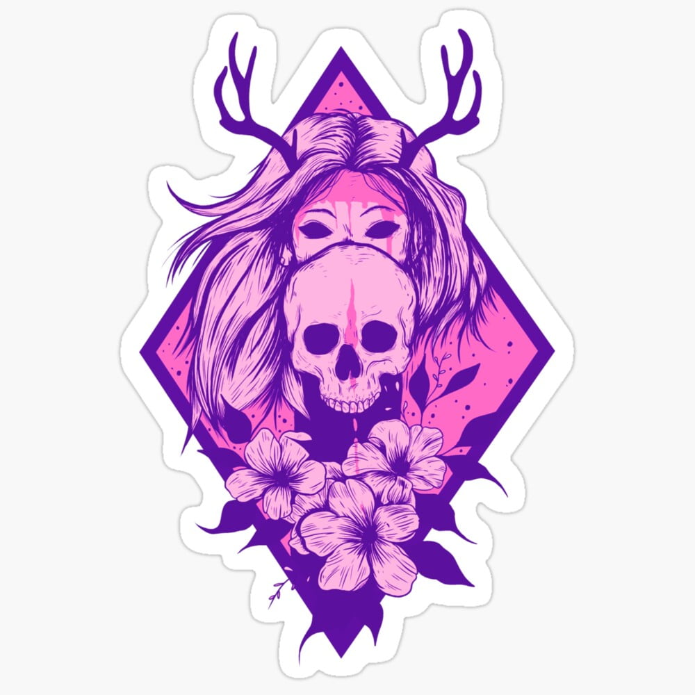 Kira Sticker - Skull Girl - Phone Stickers, Waterproof Decals Water ...