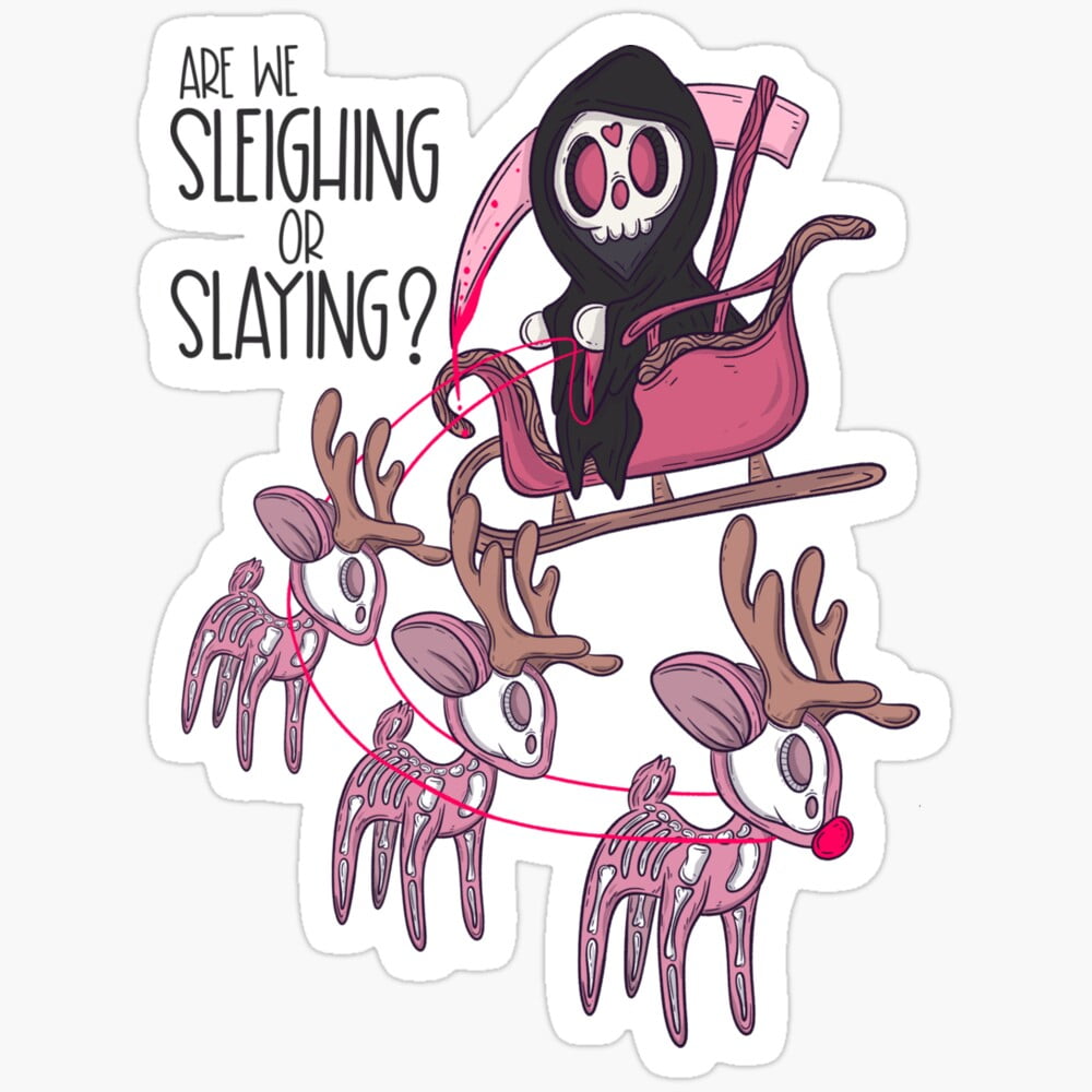 Kira Sticker - Sleighing Or Slaying Christmas Grim Reaper - Phone ...