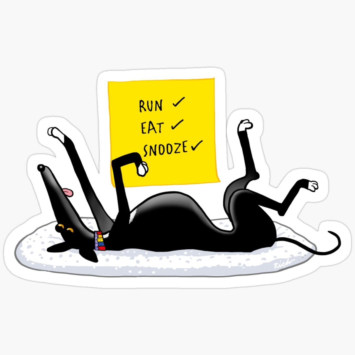 Kira Sticker - Snoozin' Sticker, Funny Waterproof Decal For Pet Lovers ...