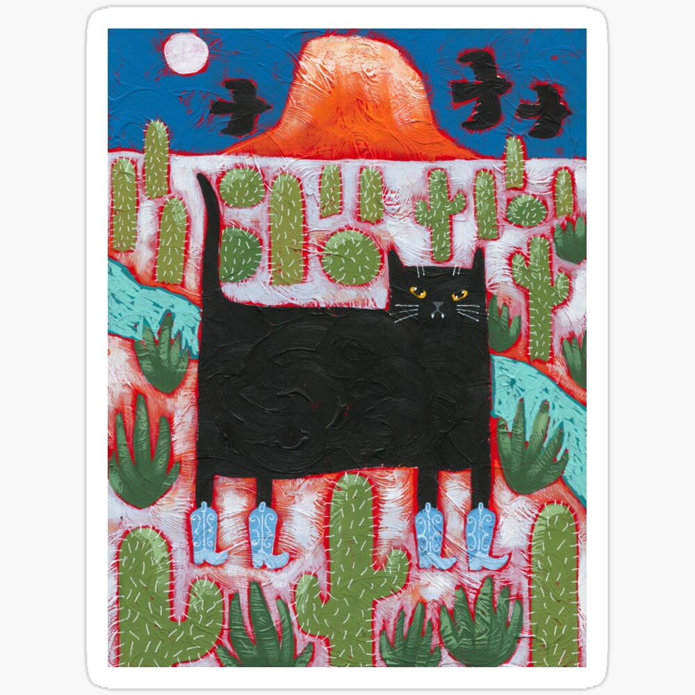 Kira Sticker - Snow In The Desert Cat - Phone Stickers, Waterproof ...