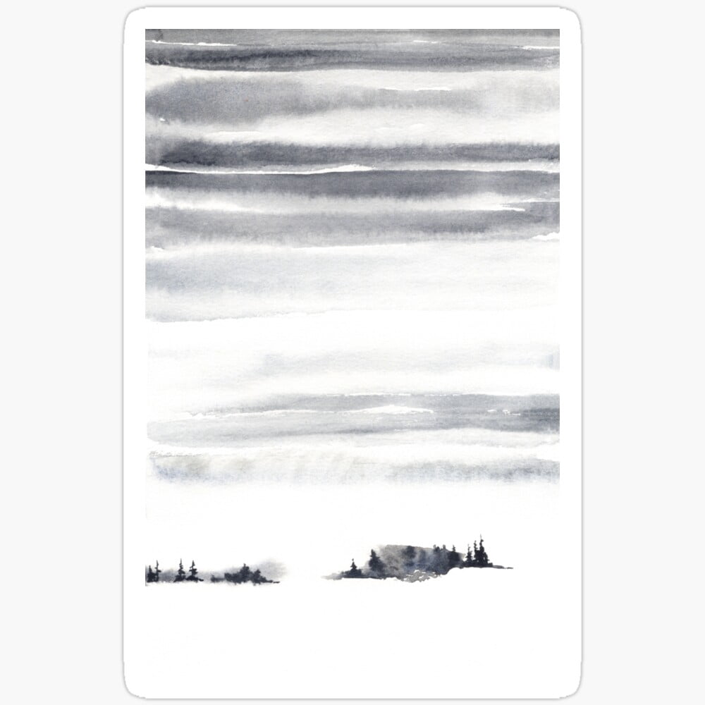 Kira Sticker - Snow Scene Minimalist Watercolour Painting - Phone ...