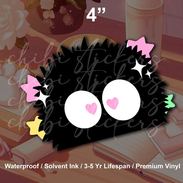Kira Sticker With Soot Ball Cute Black Monster Anime Jdm Vinyl Window ...