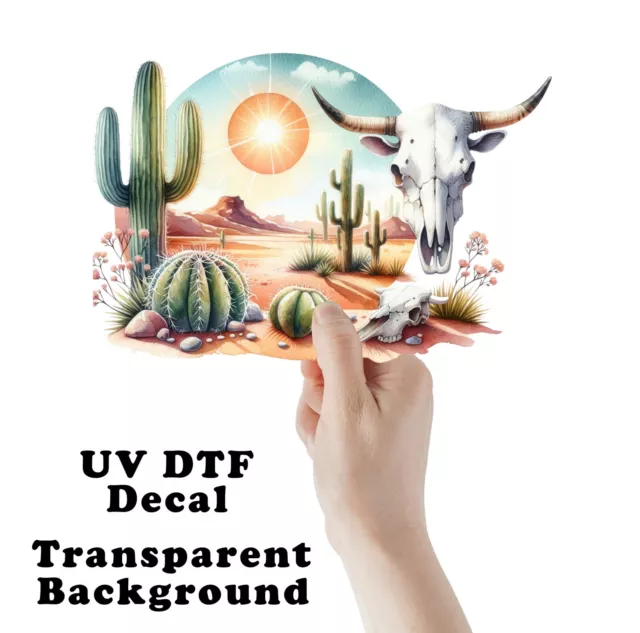 Kira Sticker With Southwest Cow Skull Desert Sticker Transparent Decal ...