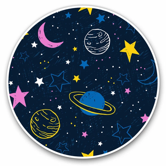 Kira Sticker With Space Planet Pattern Stars Moon Cool Gift Decorative ...