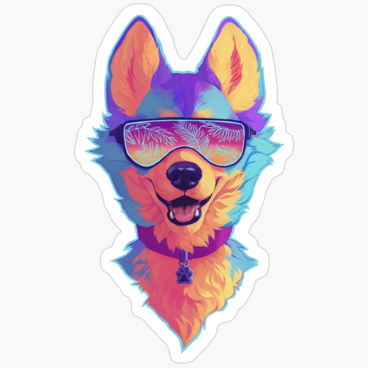 Kira Sticker - Sparkle Dog (Furry Merch) Sticker, Funny Waterproof ...