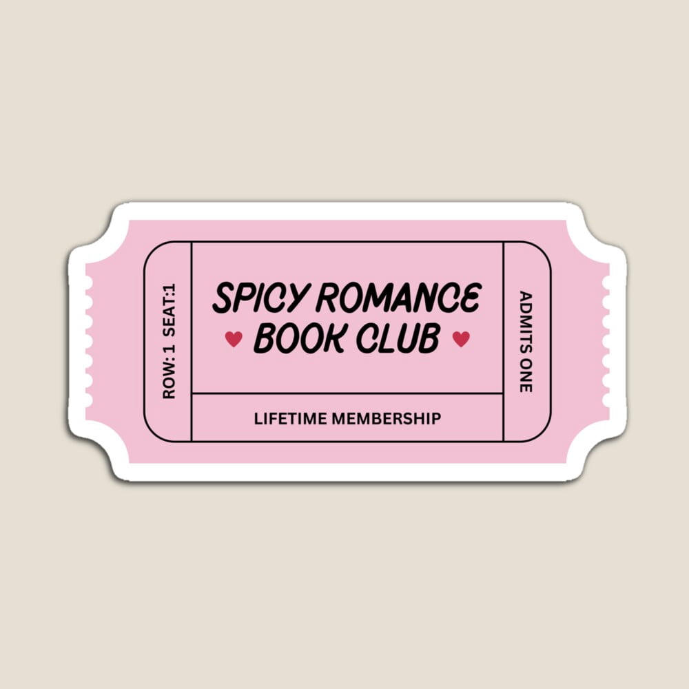 Kira Sticker With Spicy Romance Book Club Ticket - Pink And Black ...