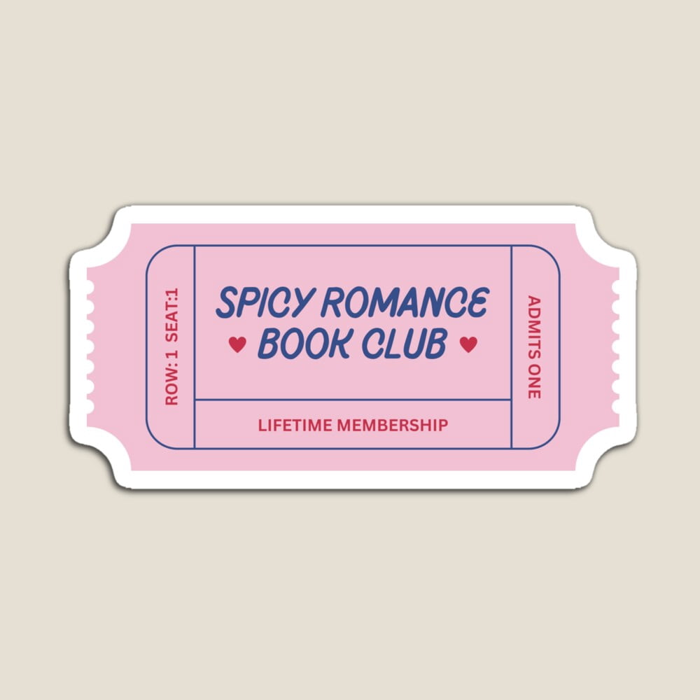 Kira Sticker With Spicy Romance Book Club Ticket - Pink And Blue ...
