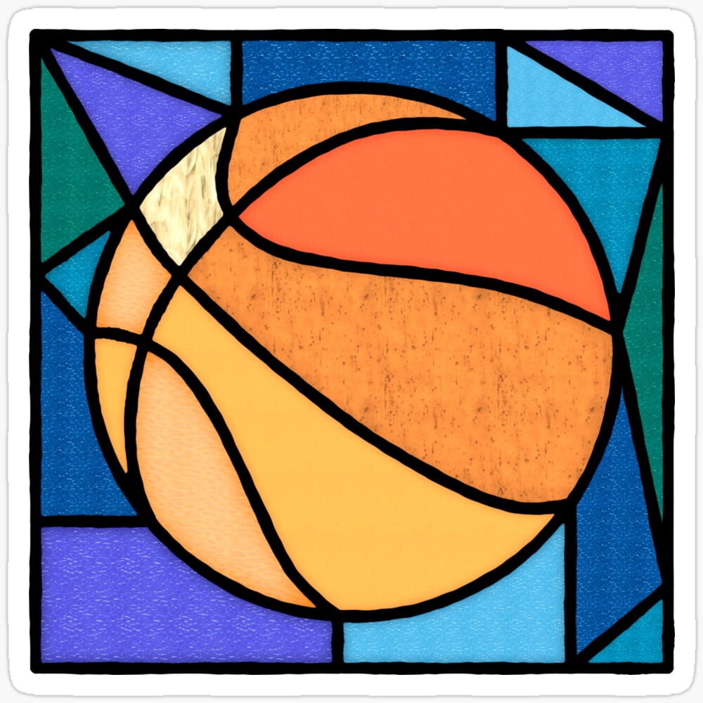 Kira Sticker - Stained Glass Basketball Sticker - Single, Trio, Or ...