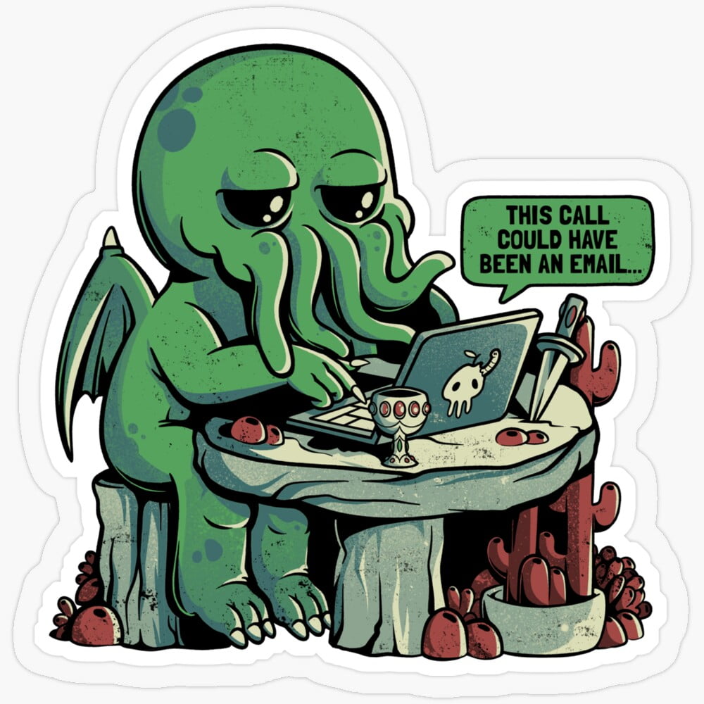Kira Sticker With Stay Awake At Work - Horror Cthulhu Monster Gift ...